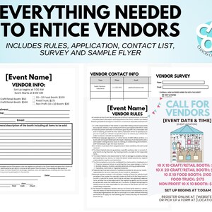 Editable Vendor Bundle for Events Flyer, Application, Rules, Contact ...