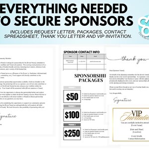 Editable Sponsor Template Bundle Sponsor Letter, Packages, Contact ...