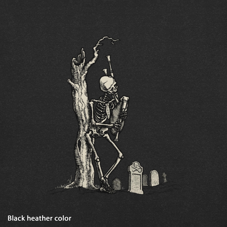 Vintage Skeleton Bagpiper T-shirt - Etsy