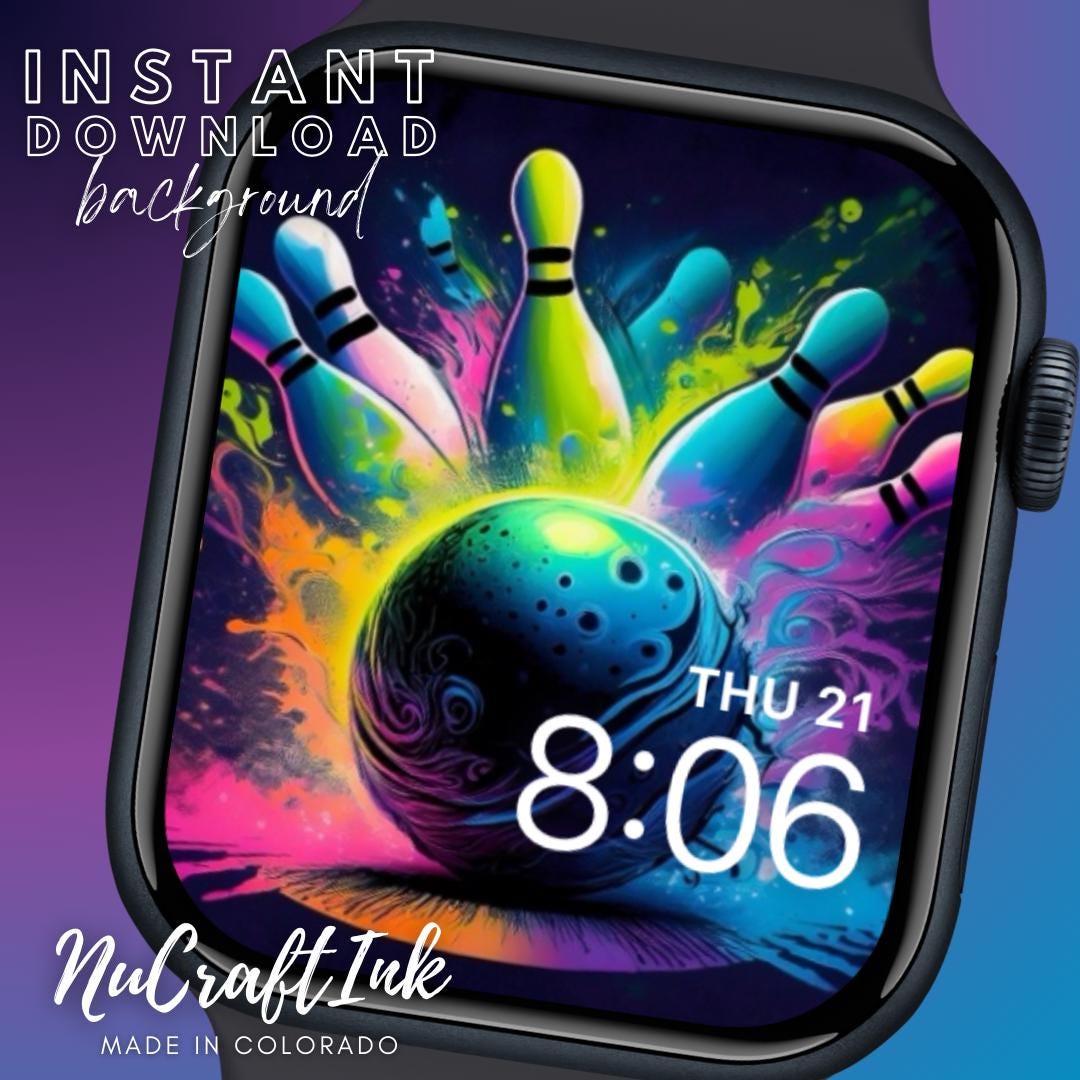 Vibrant Bowling Apple Watch Face: Sports Fan Smartwatch Background ...