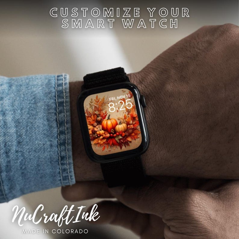 Fall Wreath Apple Watch Face: Pumpkin Decor (digital Download) - Etsy