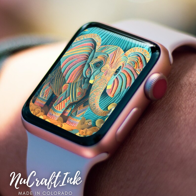 Colorful Elephant Paper Art Apple Watch Face (digital Download) - Etsy