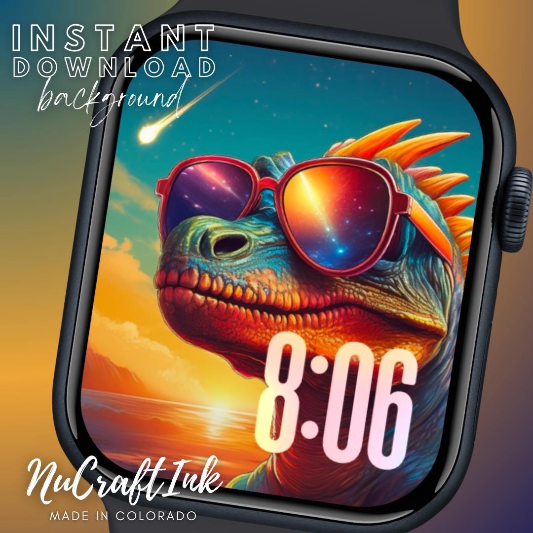 Cool DINO Apple Watch Face Funny Smartwatch Background Funny Dinosaur ...