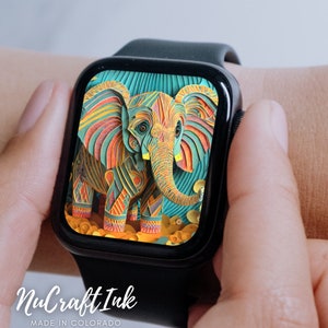 Colorful Elephant Paper Art Apple Watch Face (digital Download) - Etsy