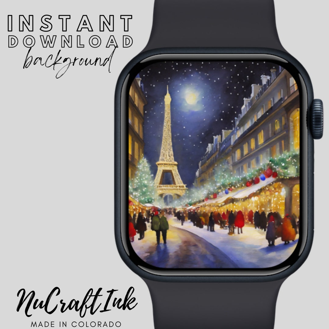 Winter in Paris Apple Watch Face: Eiffel Tower Wallpaper (digital ...