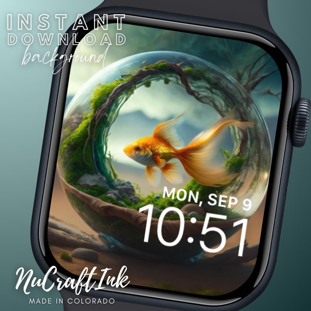 Goldfish Apple Watch Face: Surreal Aqua-scape Terrarium (digital ...