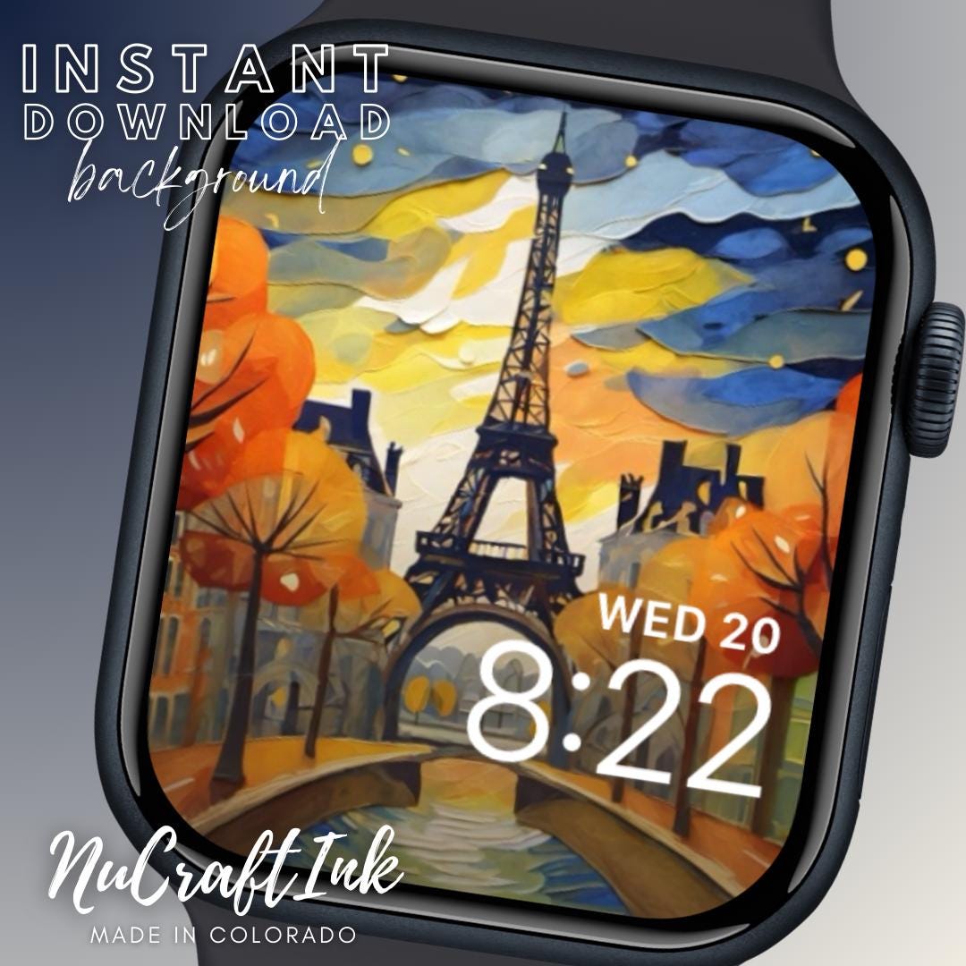 Paris Eiffel Tower Apple Watch Face: Fall Colors (digital Download) - Etsy