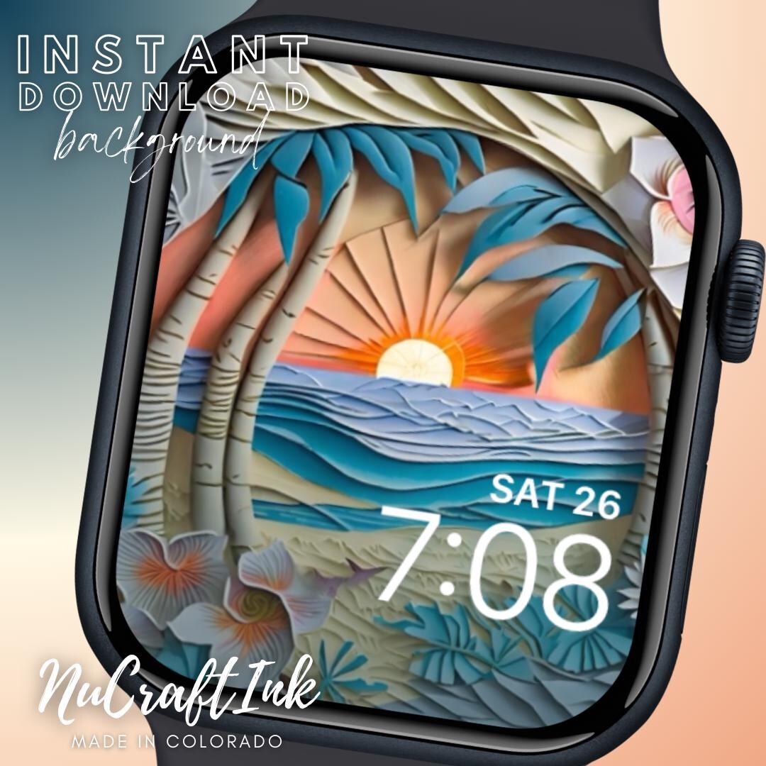 Beach Vacation Apple Watch Face Background Tropical Vacation Theme ...