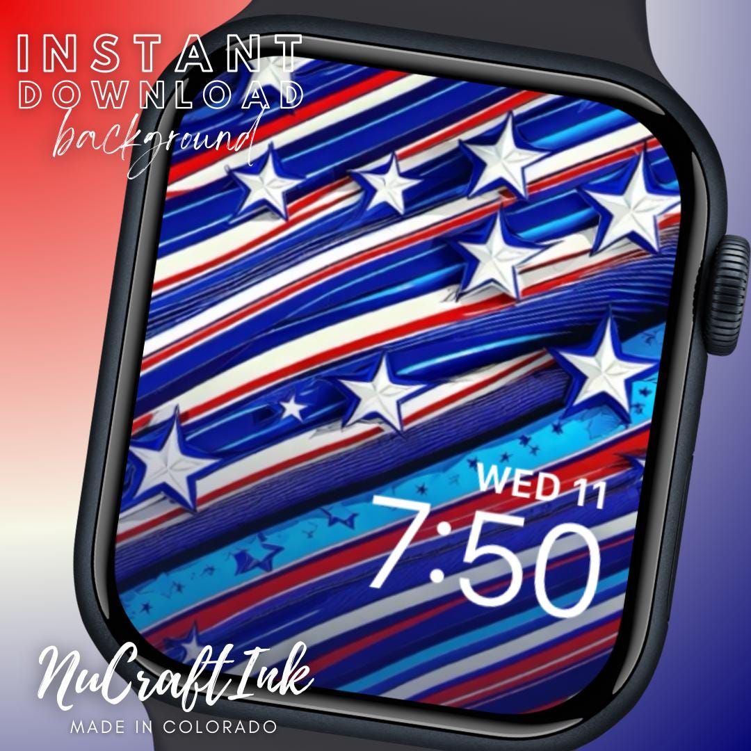 Stars and Stripes Apple Watch Face: Patriotic 4th of July Wallpaper ...