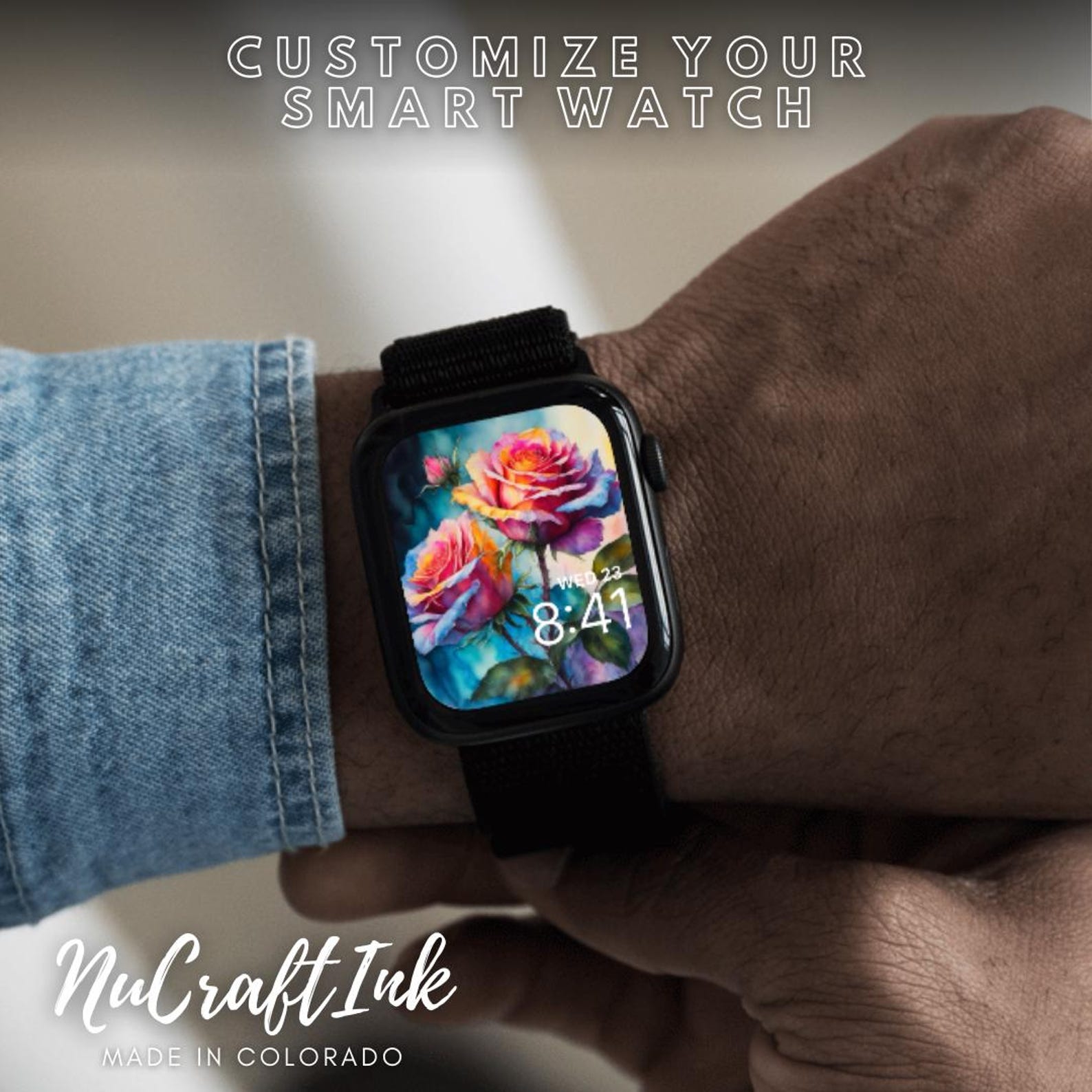 Watercolorstyle Roses Apple Watch Face: Floral Smartwatch Wallpaper ...