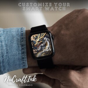 Year of the Dragon Apple Watch Face: Golden Blue Wallpaper (digital ...