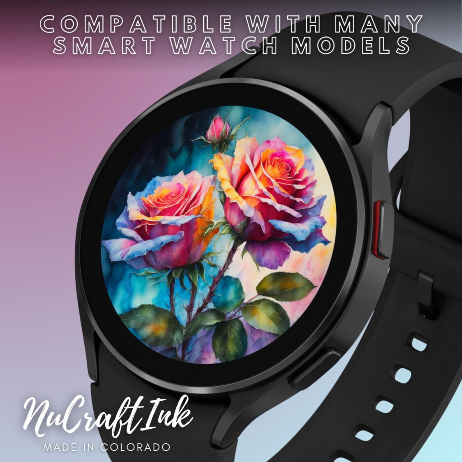 Watercolorstyle Roses Apple Watch Face: Floral Smartwatch Wallpaper ...