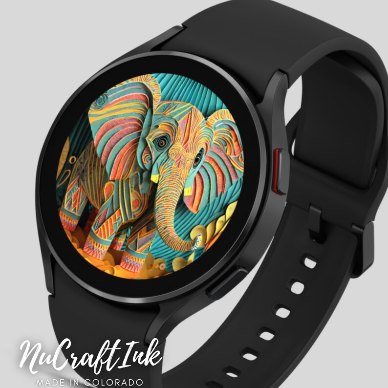 Colorful Elephant Paper Art Apple Watch Face (digital Download) - Etsy