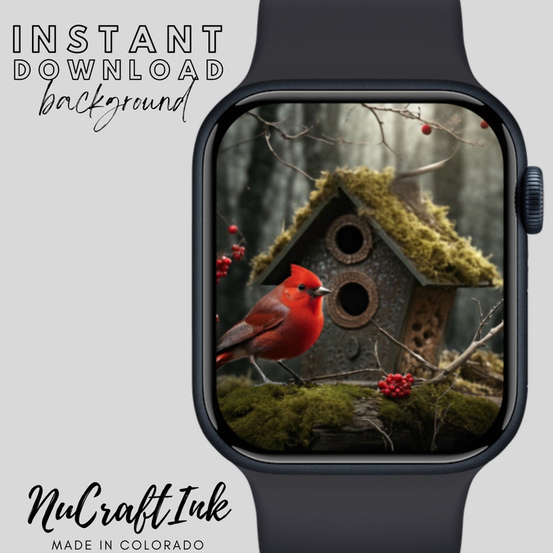 Red Bird and Birdhouse Apple Watch Face: Forest Theme (digital Download ...