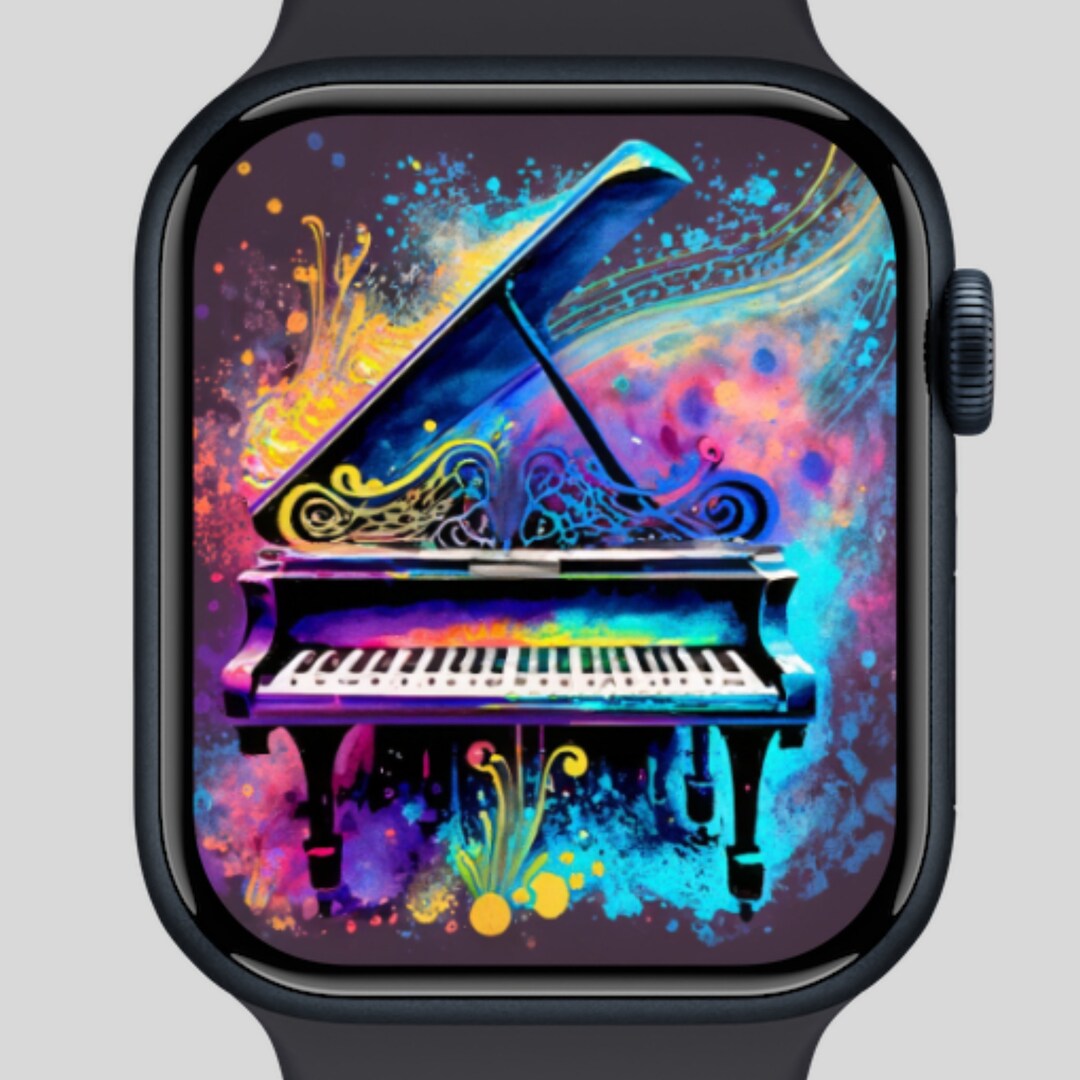 Colorful Piano Art Apple Watch Face: Vibrant Music Wallpaper (digital ...
