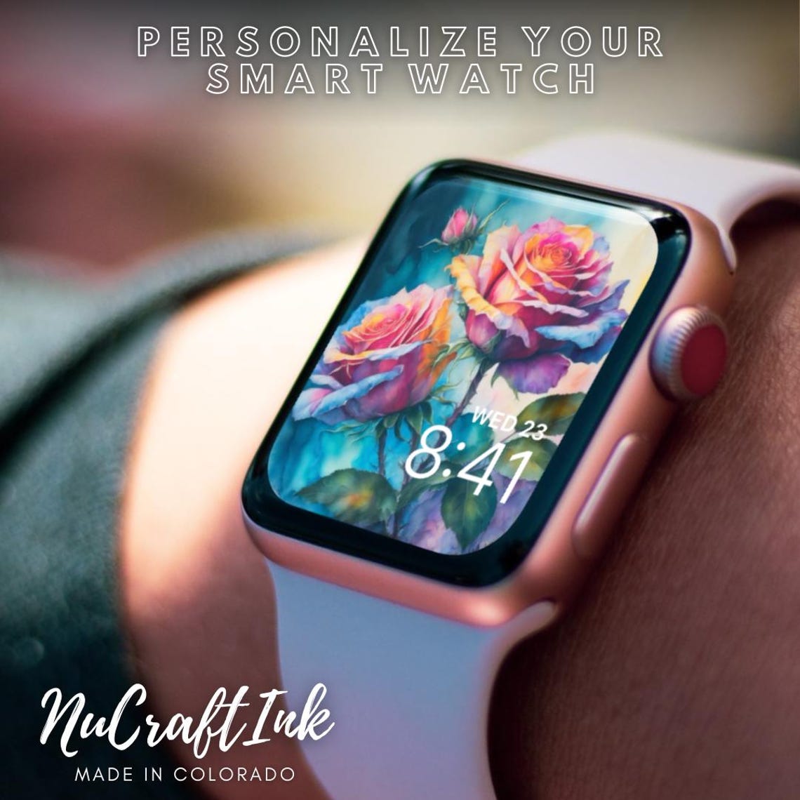 Watercolorstyle Roses Apple Watch Face: Floral Smartwatch Wallpaper ...