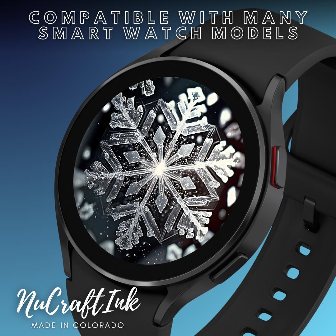 Snowflake Apple Watch Face Wallpaper: Winter Ice Crystals (digital ...