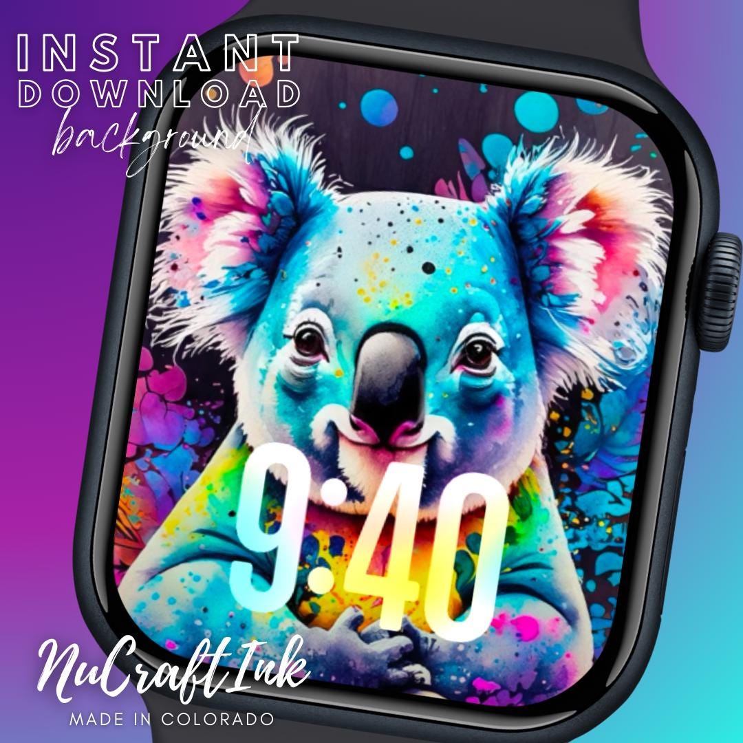 Colorful Koala Apple Watch Face Wallpaper (digital Download) - Etsy