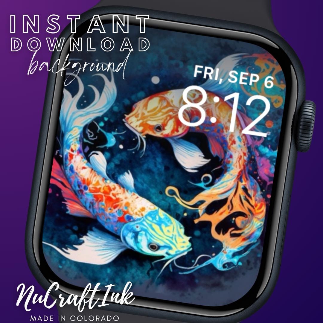 Koi Fish Apple Watch Face: Vibrant Smartwatch Wallpaper (digital ...