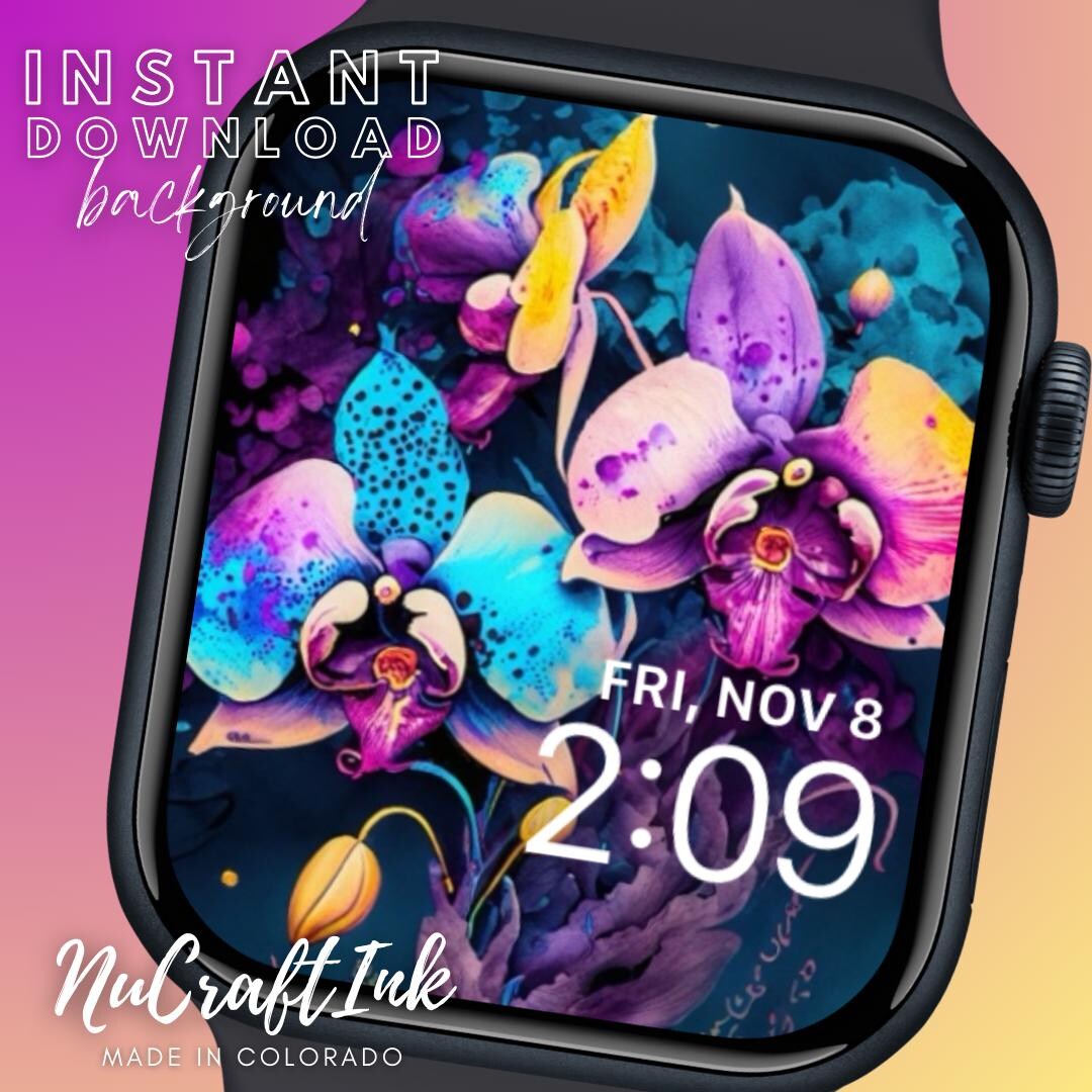 Orchid Apple Watch Face Background Color Splash Orchid Flower Wallpaper ...