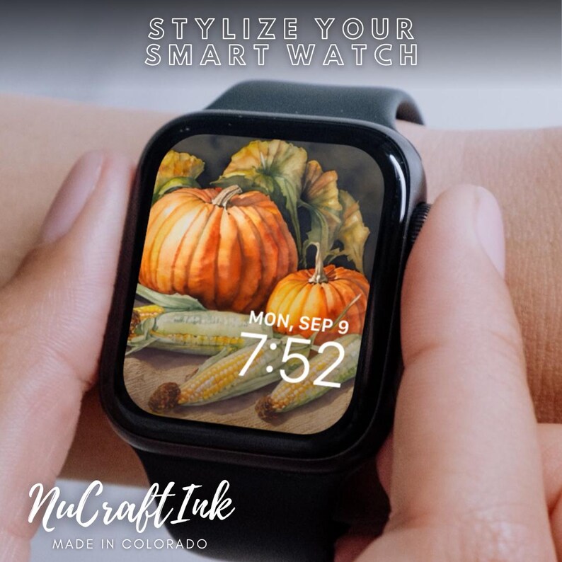 Fall Harvest Apple Watch Face: Pumpkins and Corn (digital Download) - Etsy