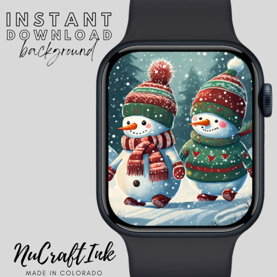 Snowman Apple Watch Face Cute Winter Wallpaper Snowman Smartwatch ...