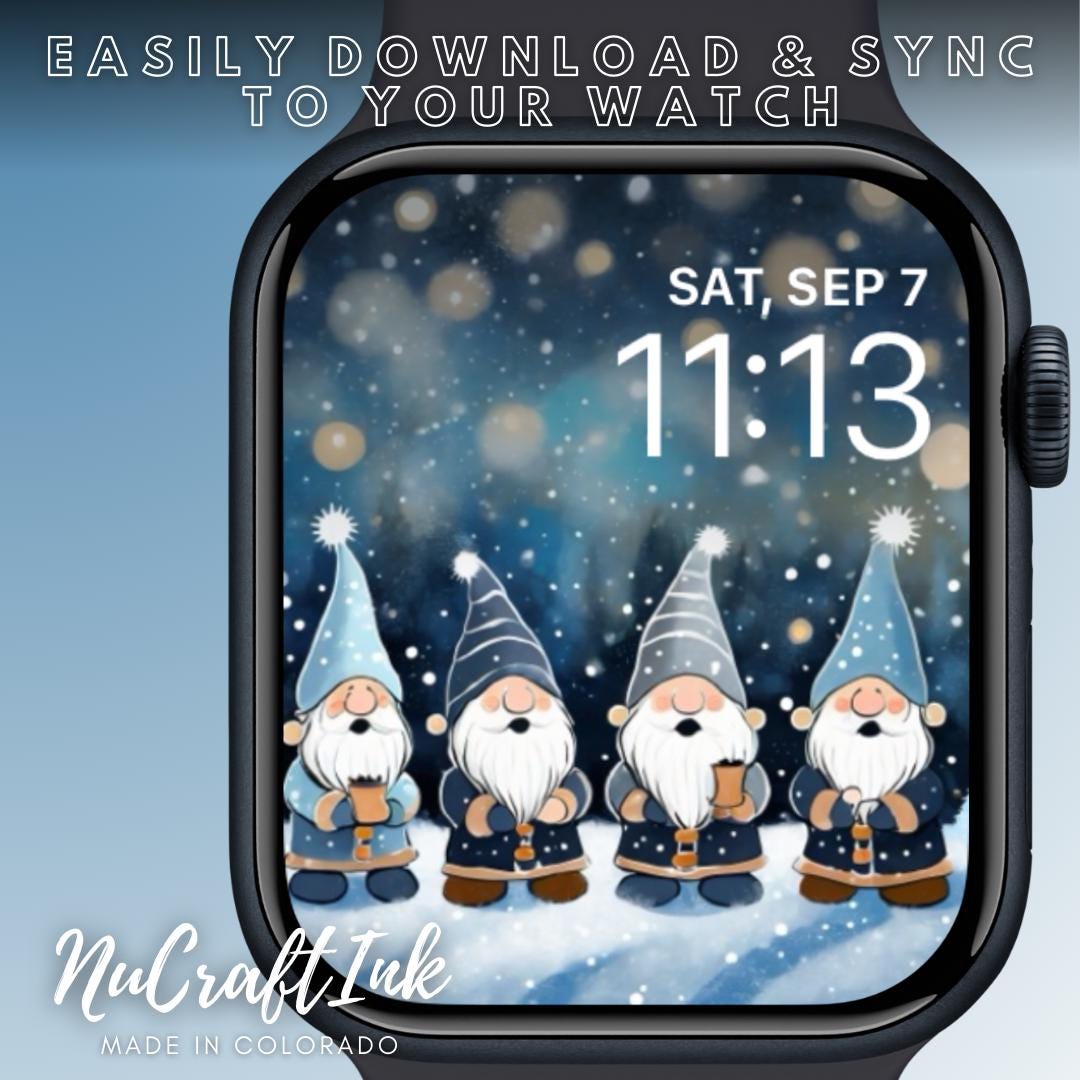 Winter Gnome Apple Watch Face, Christmas Smartwatch Wallpaper (digital ...