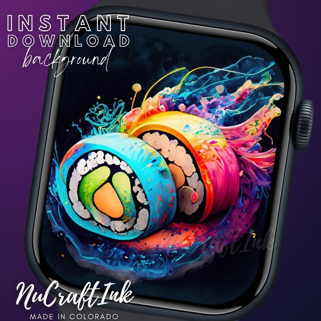 Apple Watch Face Sushi Roll Funny Watch Face Color Splash Style Watch ...