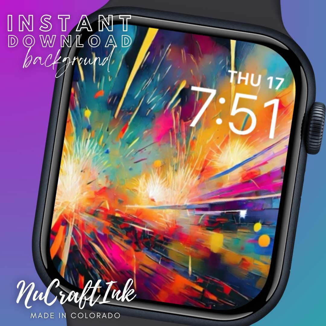 Colorful Apple Watch Face Wallpaper Color Splash Background Abstract ...