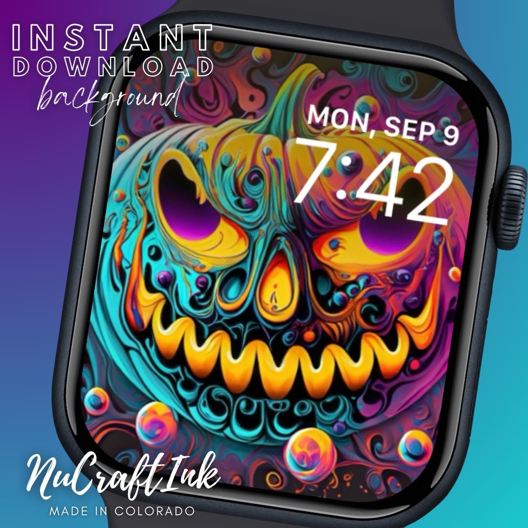 Trippy Halloween Apple Watch Face Jack O'lantern Pumpkin Fall ...