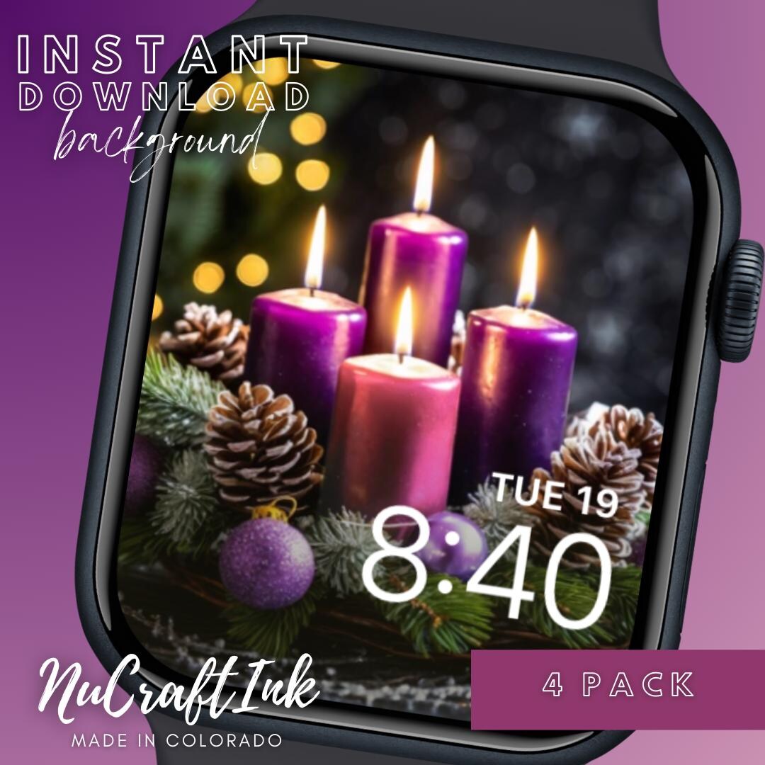 4 Weeks of Advent Apple Watch Face Wallpaper 4 Pack Smartwatch ...