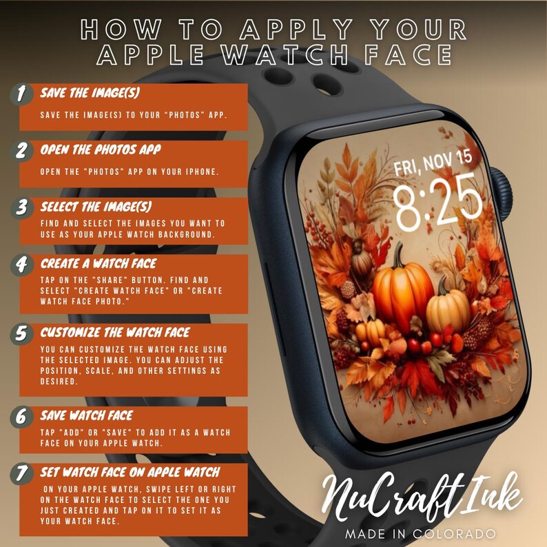 Fall Wreath Apple Watch Face: Pumpkin Decor (digital Download) - Etsy
