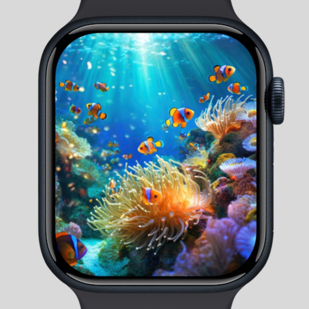 Apple Watch Face Background, Vibrant Aquatic Smartwatch Background ...