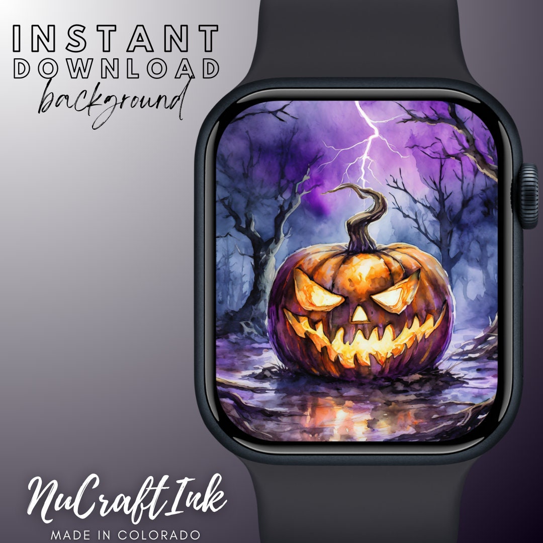Jack-o-lantern Apple Watch Face Background Wallpaper Creepy Halloween ...