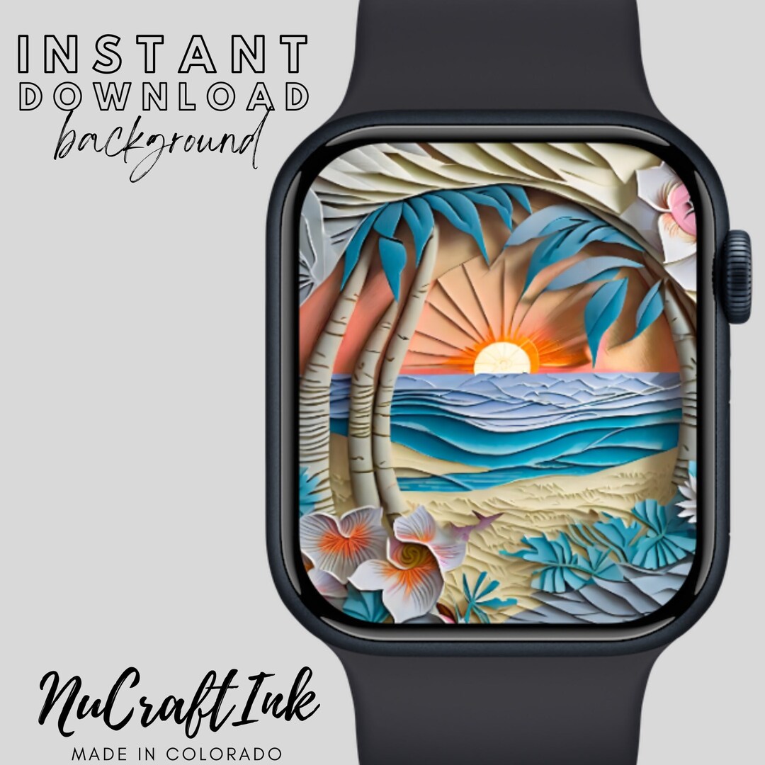 Beach Vacation Apple Watch Face Background, Tropical Vacation Theme ...