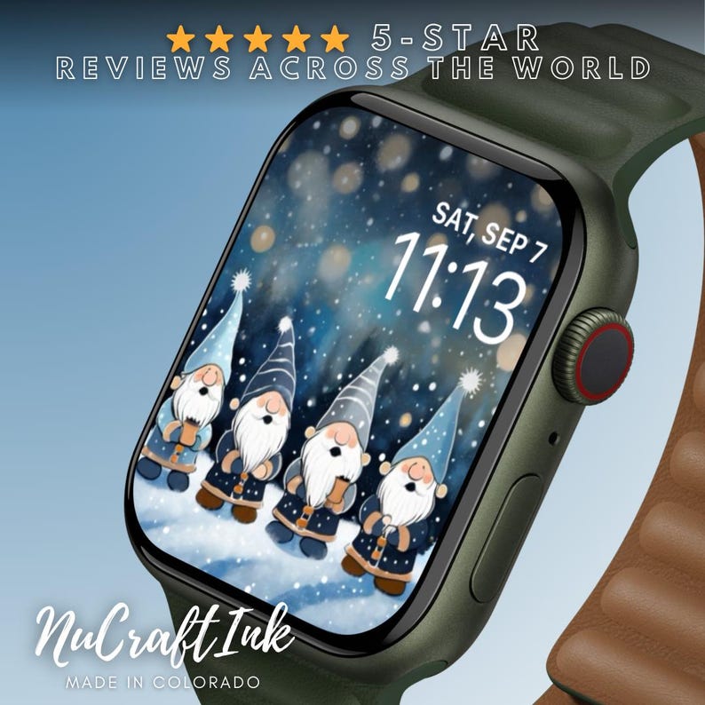 Winter Gnome Apple Watch Face, Christmas Smartwatch Wallpaper (digital ...