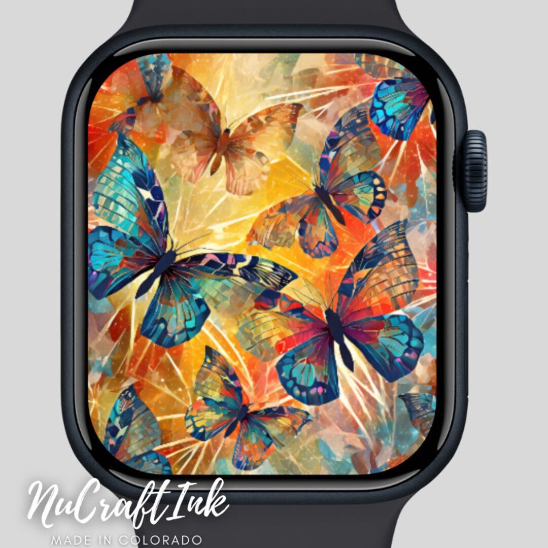 Apple Watch Face Background Wallpaper • Stunning Mosaic Butterfly ...
