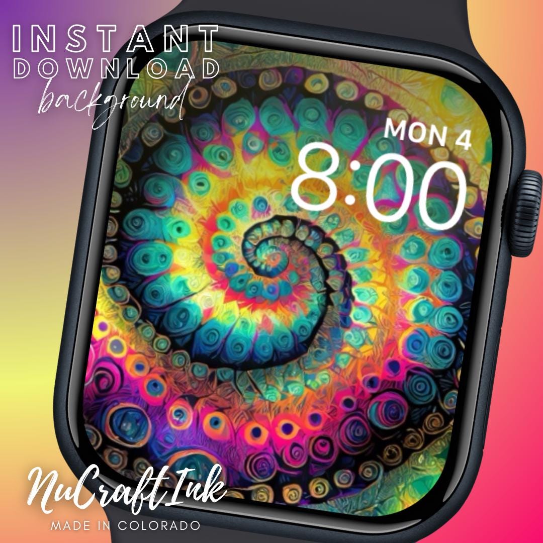 Colorous Tie-dyed Apple Watch Face Background Wallpaper Stunning Tie ...