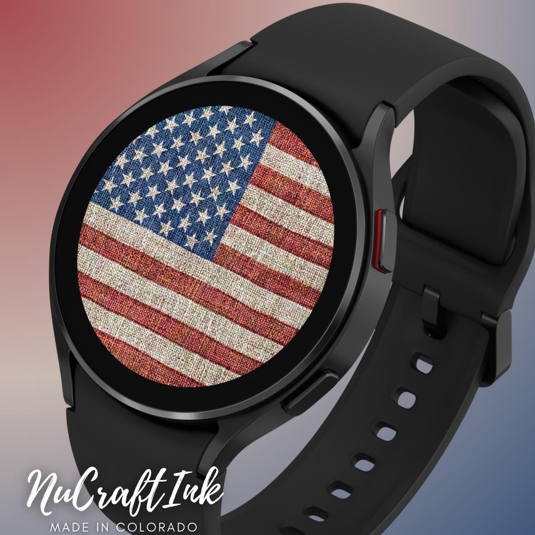 Linen American Flag Apple Watch Face: Patriotic Wallpaper (digital ...