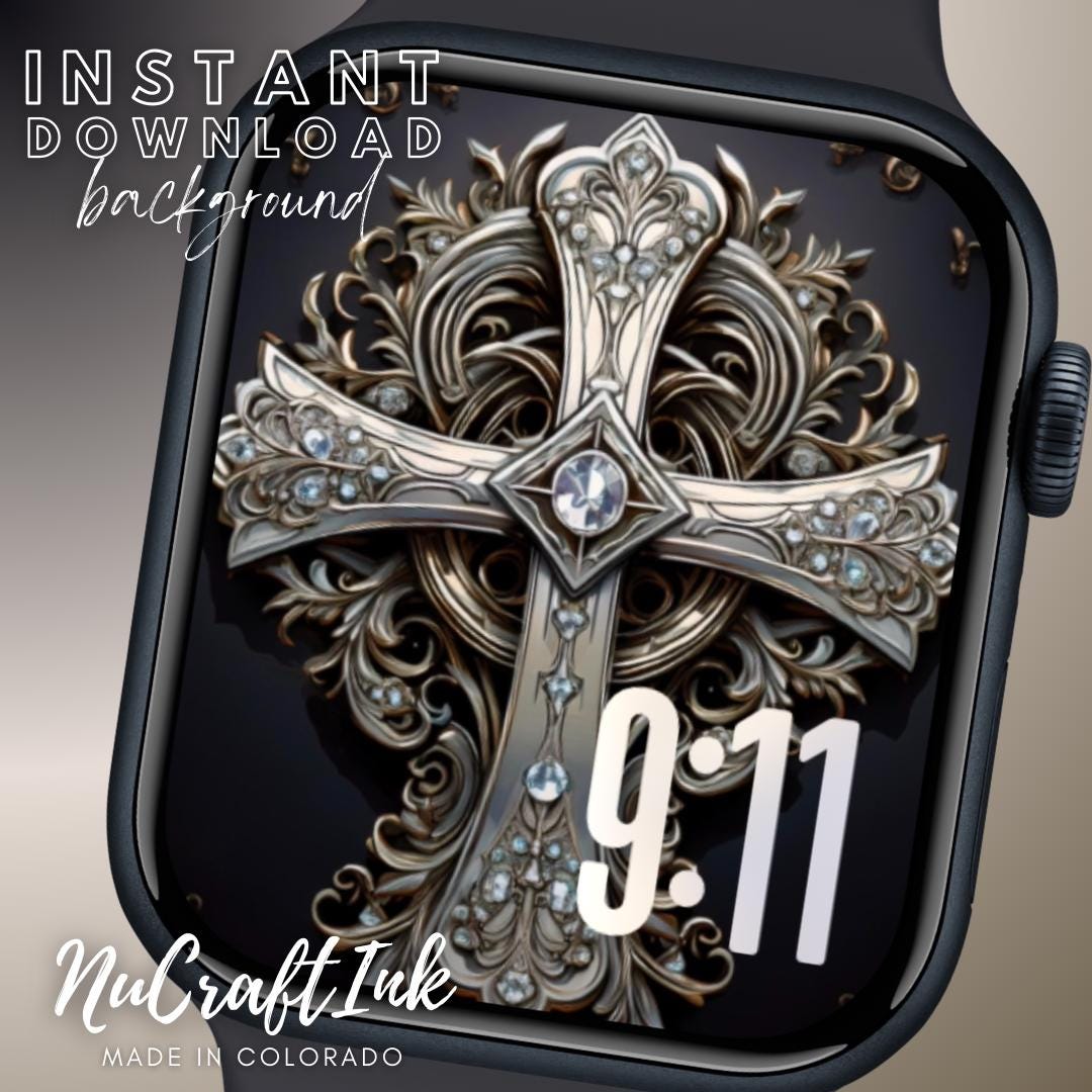 Cross Apple Watch Face Background Antique Style Christian Artwork ...