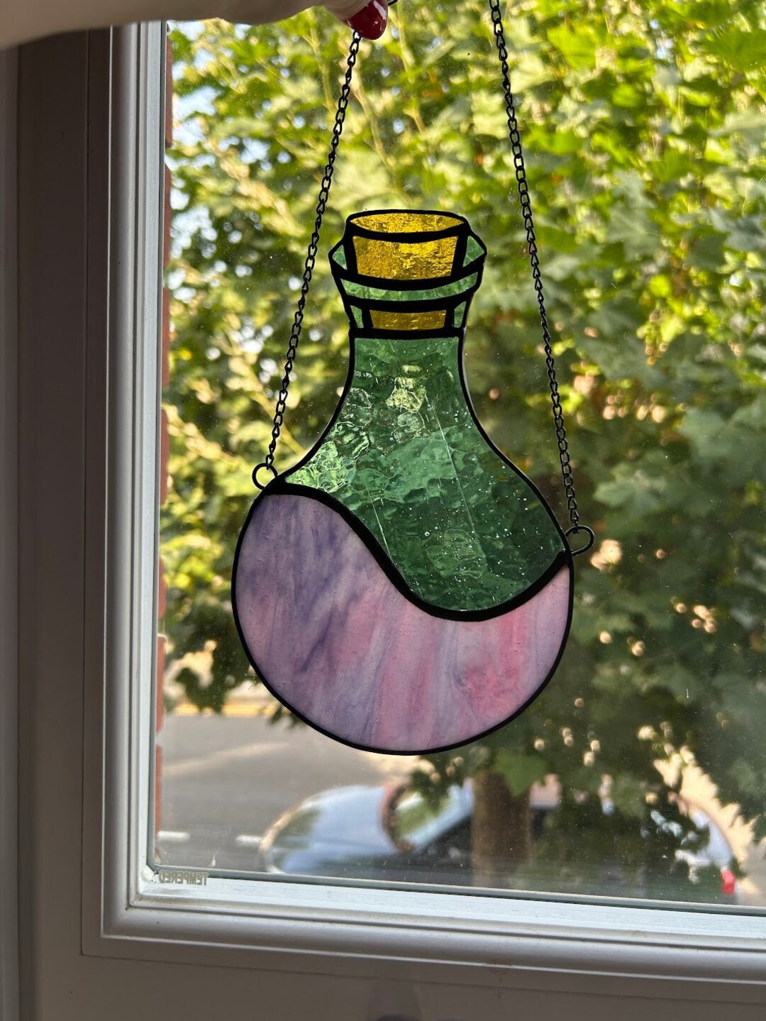 Halloween Spooky Stained Glass Potion Bottle Sun Catcher - Etsy