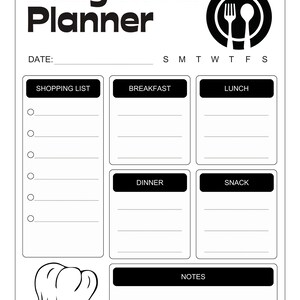 Printable Weekly Meal Plan, Digital Download, Printable Weekly Menu ...