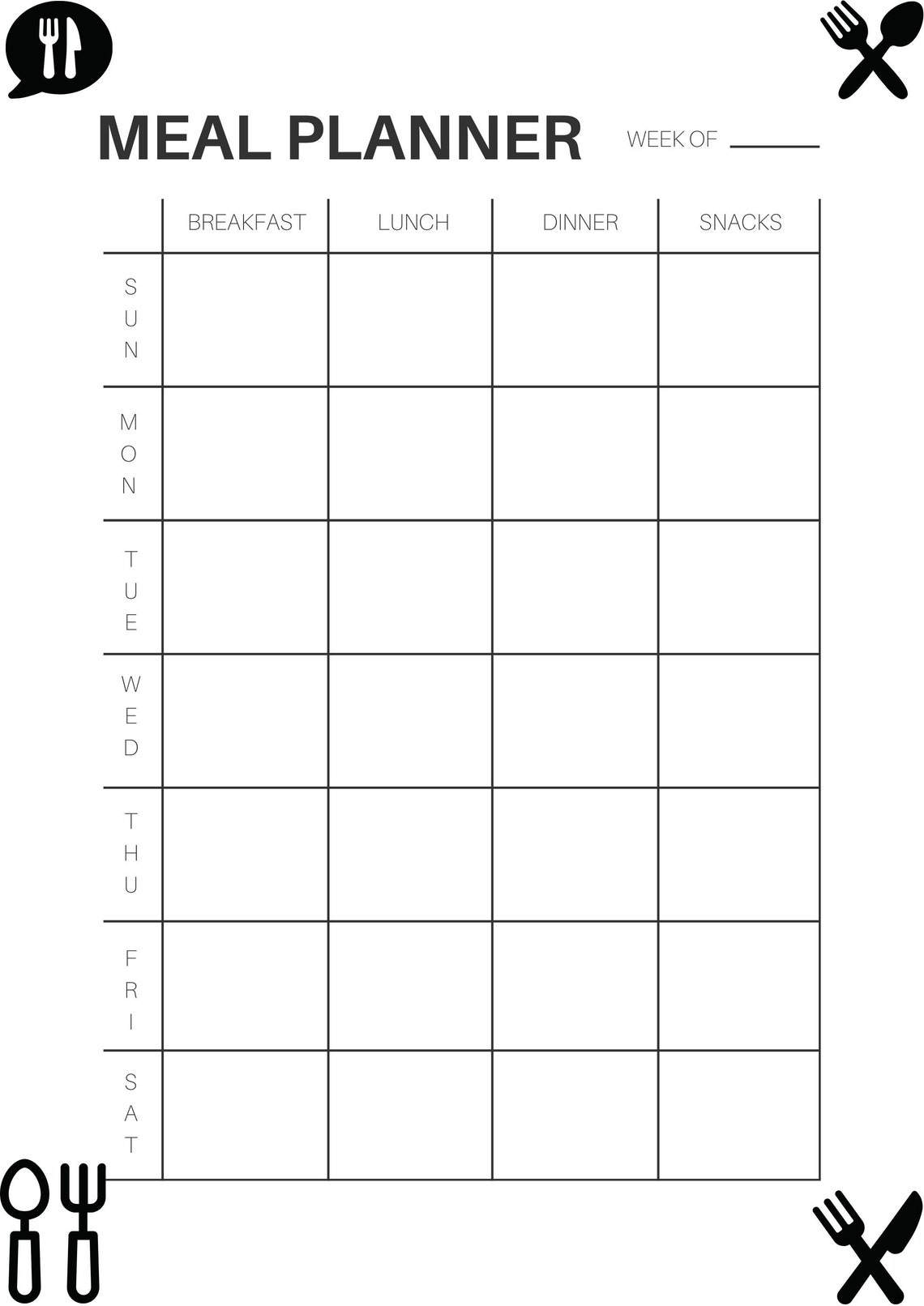 Printable Meal Planner PDF Worksheet JPG Zip different - Etsy