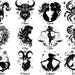 Zodiac Silhouette Signs PNG Collection, Astrology Signs Png, Zodiac ...
