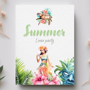 Watercolor Hawaiian Clipart: Tropical Luau Collection (digital Download ...