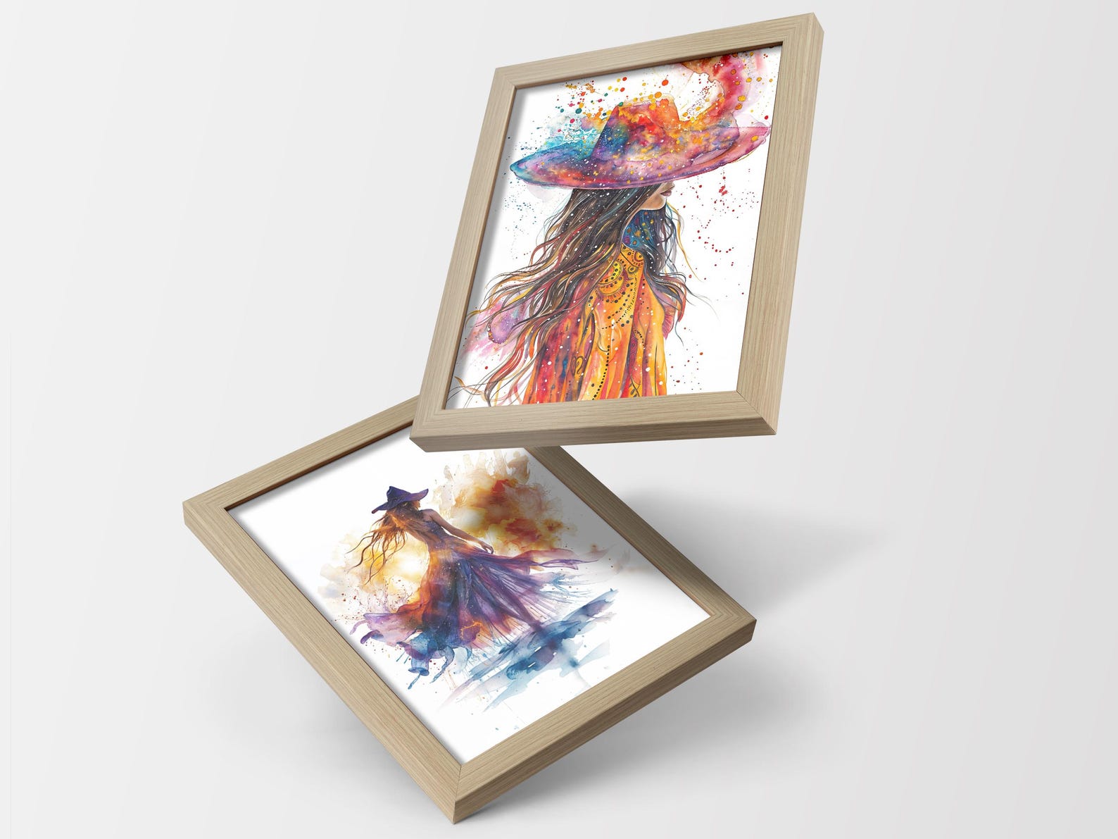 7 Boho Witch Clipart Collection, Boho Witch Bundle, Halloween Witch ...