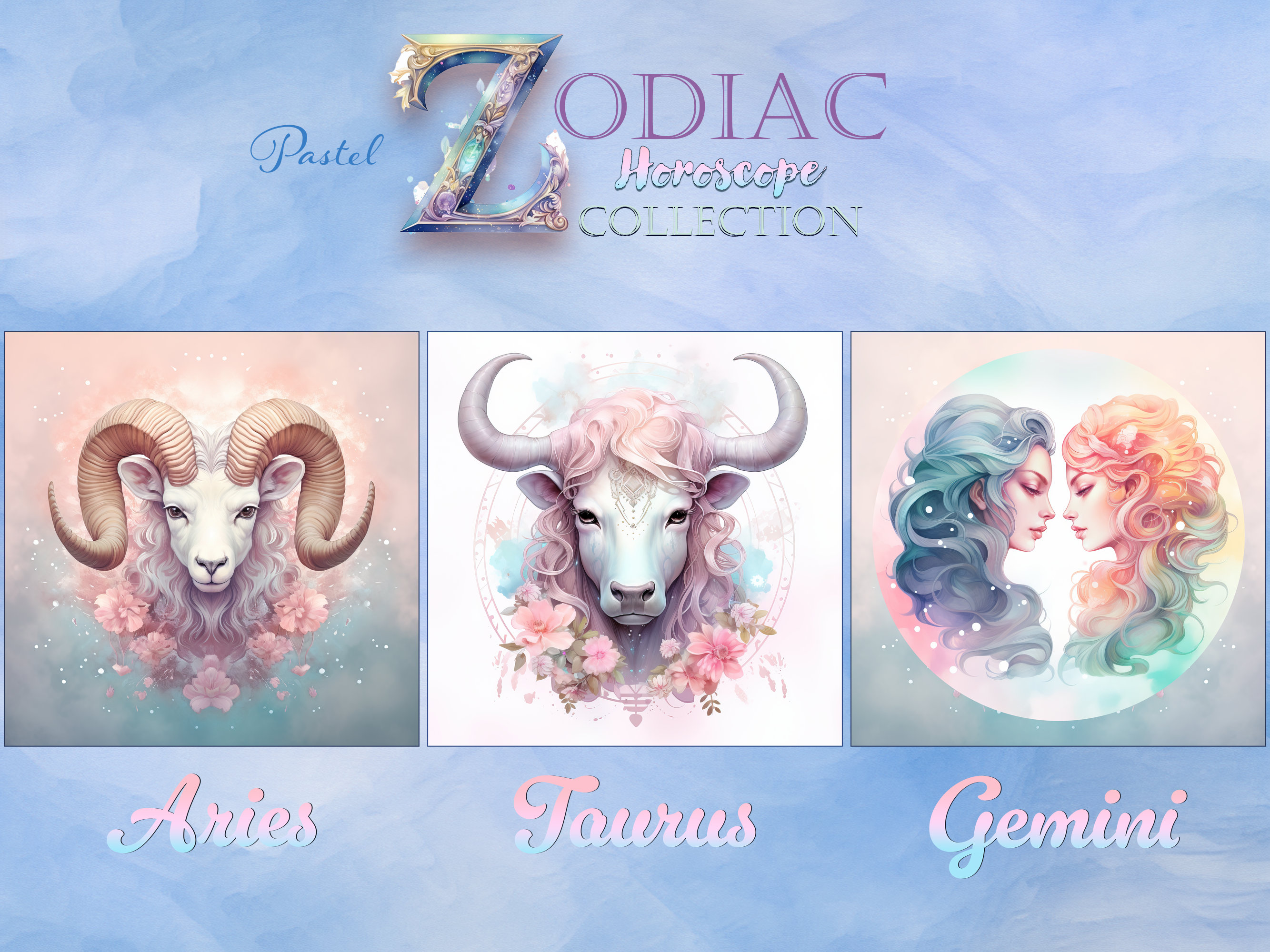 Fantasy Pastel Zodiac Sign Clipart, Pink Horoscope PNG Clip Art ...