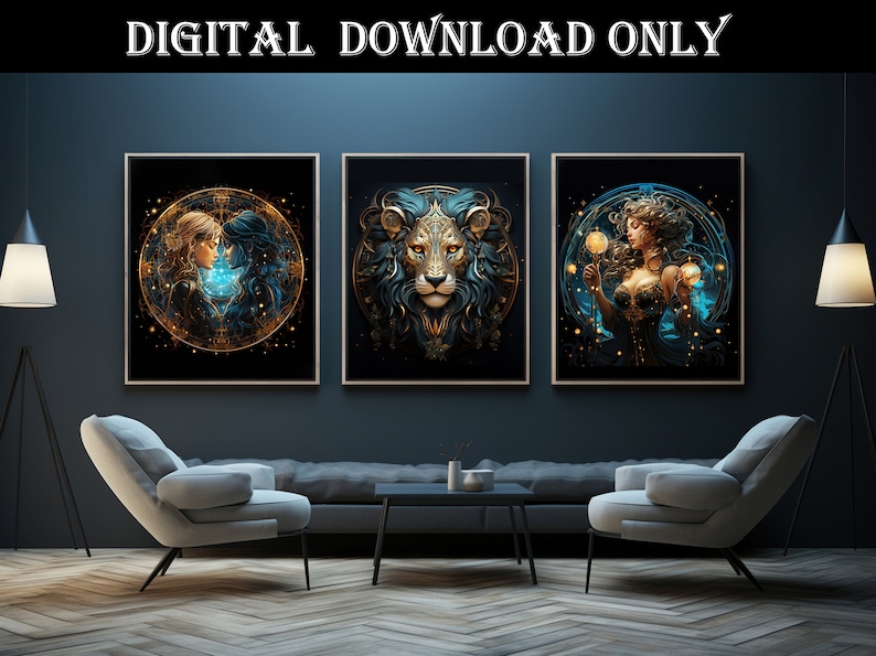 Zodiac Signs Fantasy Collection, Astrological Clipart, Celestial ...