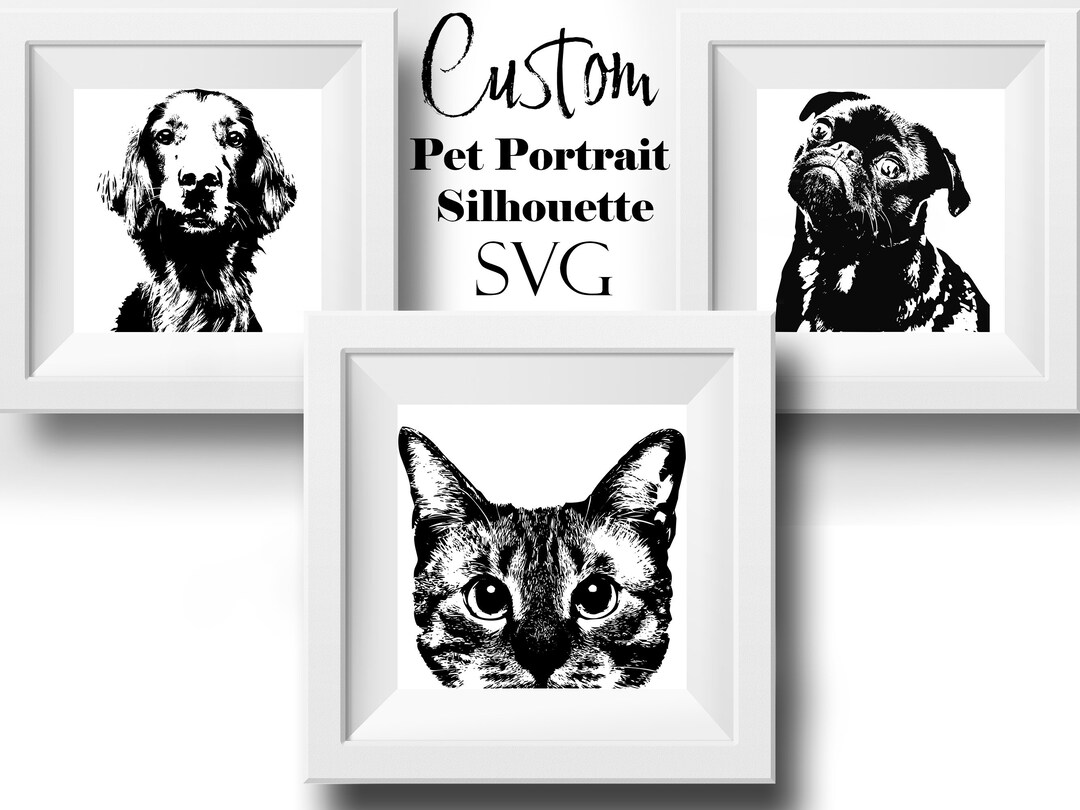 Custom Dog Portrait, Personalized Pet SVG, Custom Dog SVG From Photo ...