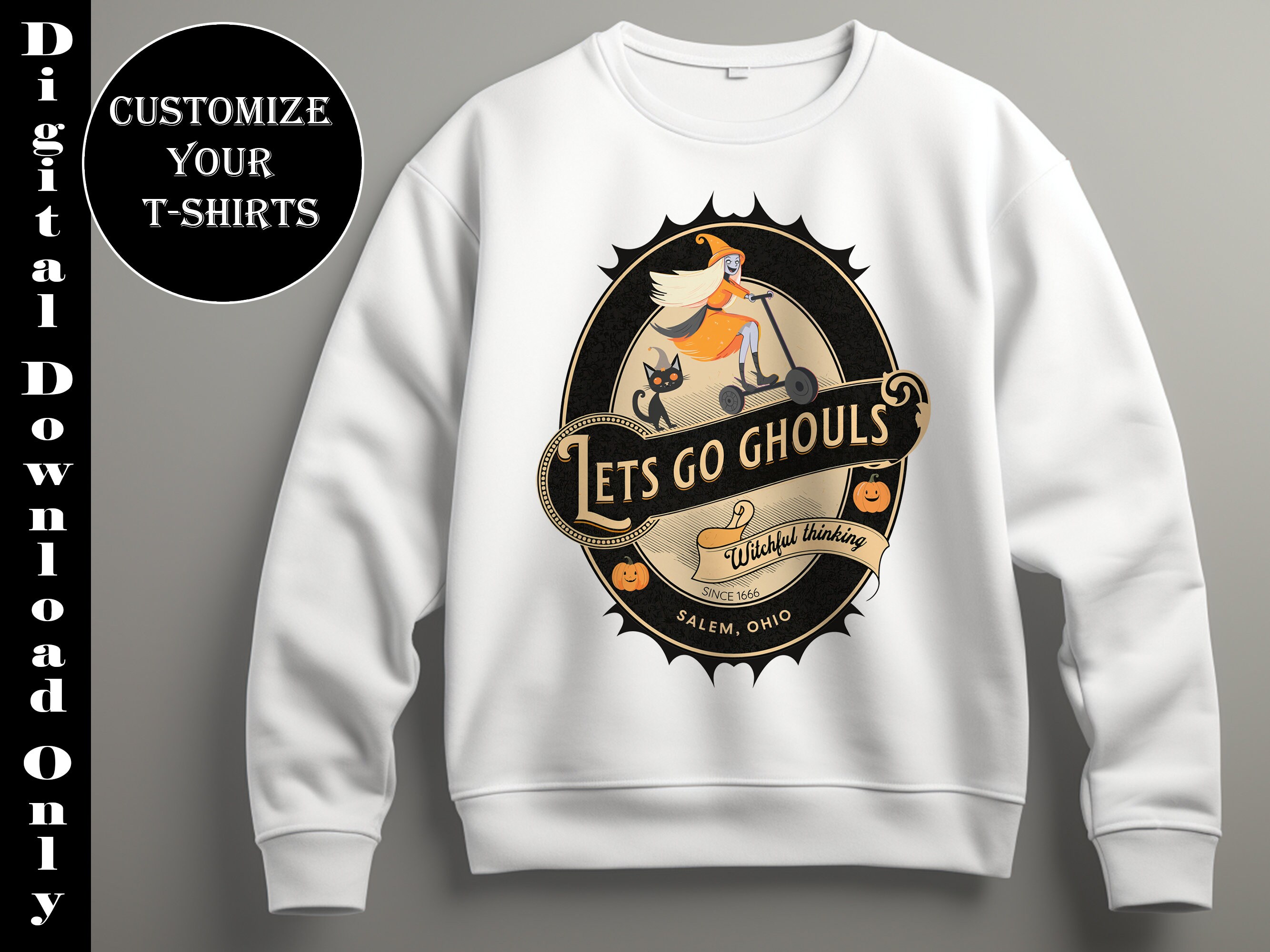 Retro Halloween Ghouls PNG: 90s Witch Clipart (digital Download) - Etsy